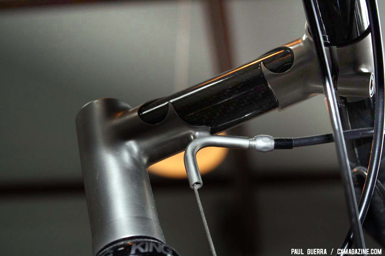 The cable hanger on the custom Bruce Gordon titanium stem. © Paul ...