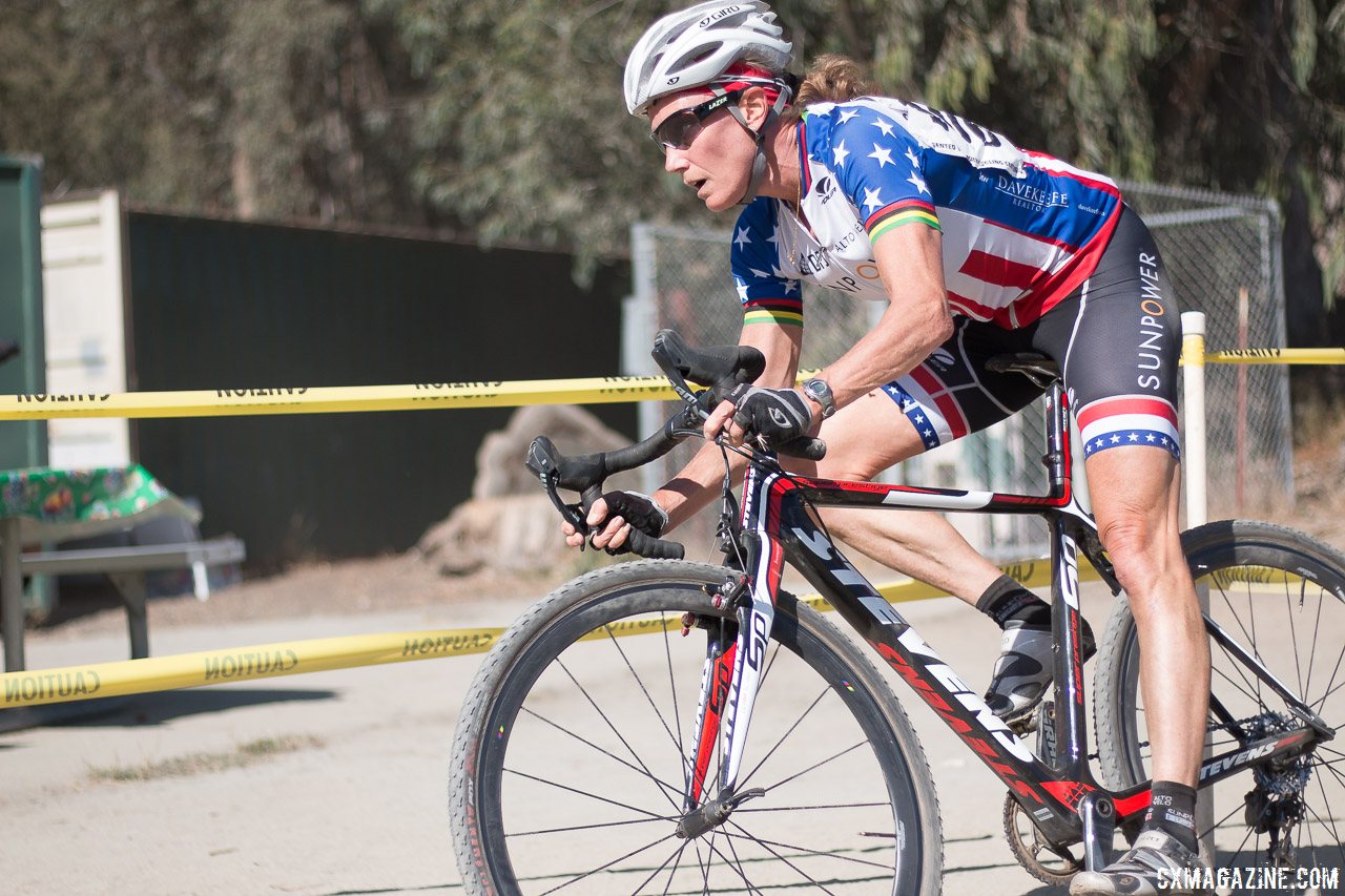 The ageless, multi-time World Champ Karen Brems (SunPower) showed off ...