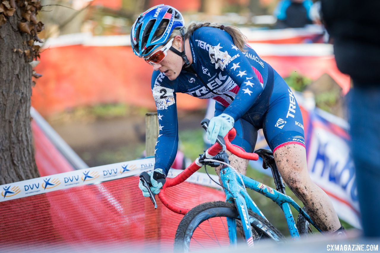 Katie Compton finished third in Sunday's race. 2017 Flandriencross. © J ...